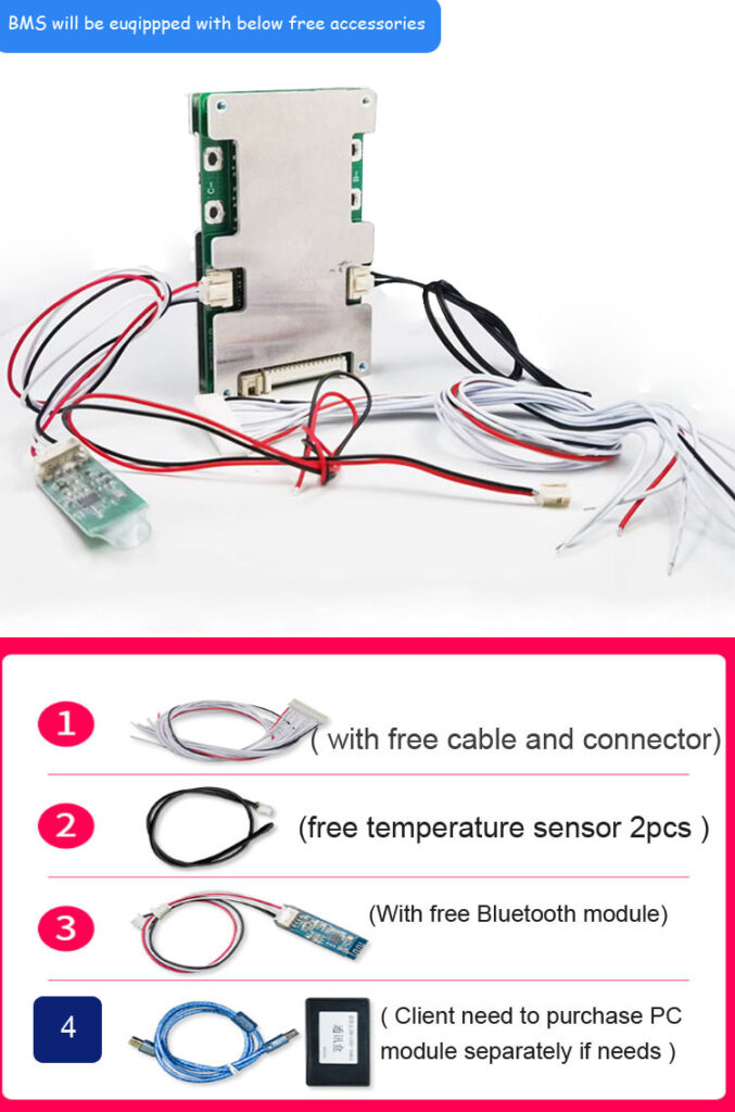 11S 12S 13S 14S 15S 36V 48V 58.8V 60V smart BMS with Bluetooth function ...