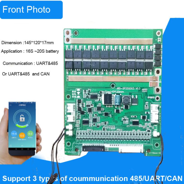 16S 17S 18S 19S 20S 48V 60V 72V Lithium Ion or Lifepo4 Battery smart bluetooth BMS with 30A 40A ...