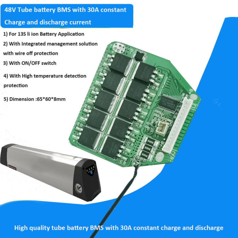 13S 48V electric bike tube Battery or bottle li ion battery BMS with ...