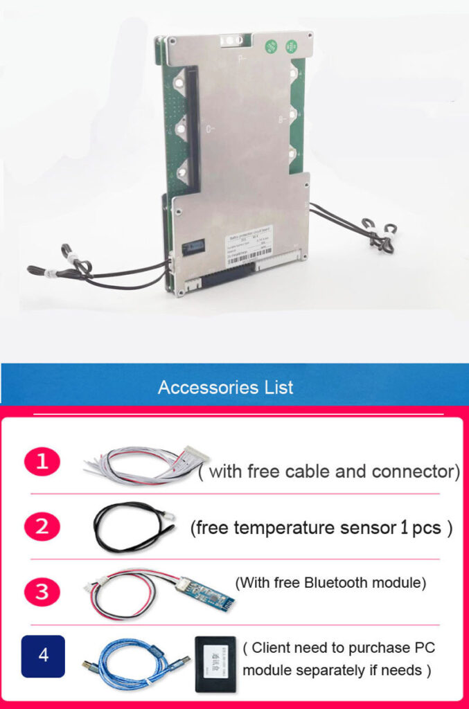 20S or 21S Li ion or Lifepo4 Battery Smart Bluetooth BMS with 80A ...