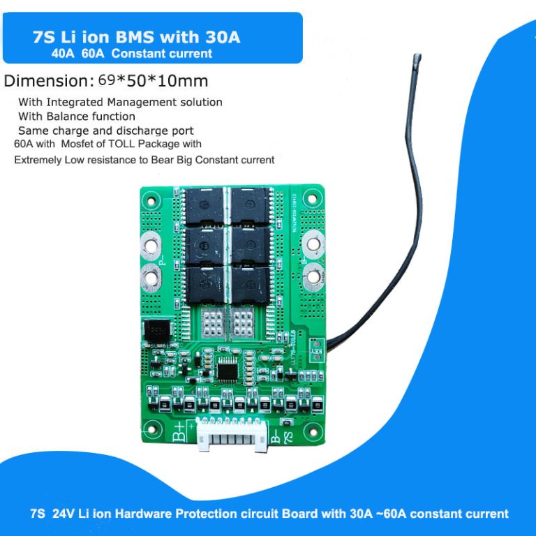 29.4V Li ion battery 7S BMS with 30A constant current for 24V Solar ...
