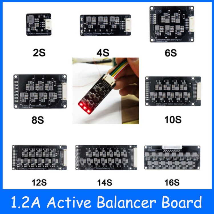Battery Active Balancer module with 1A to 10A Constant current for Lithium , Lifepo4 ,LTO ...