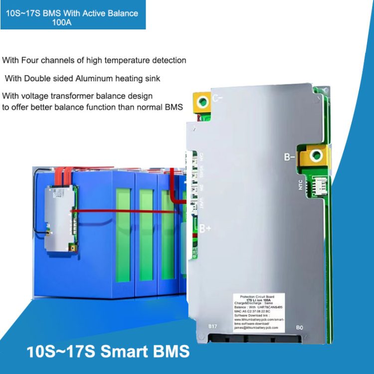 10S to 17S li ion or Lifepo4 smart BMS with CAN RS485 UART ...