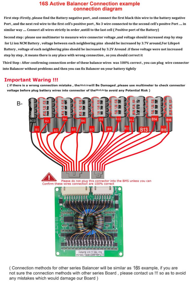 Active Balancer Module for 13S 14S 15S or 16S Li ion or Lifepo4 Battery ...