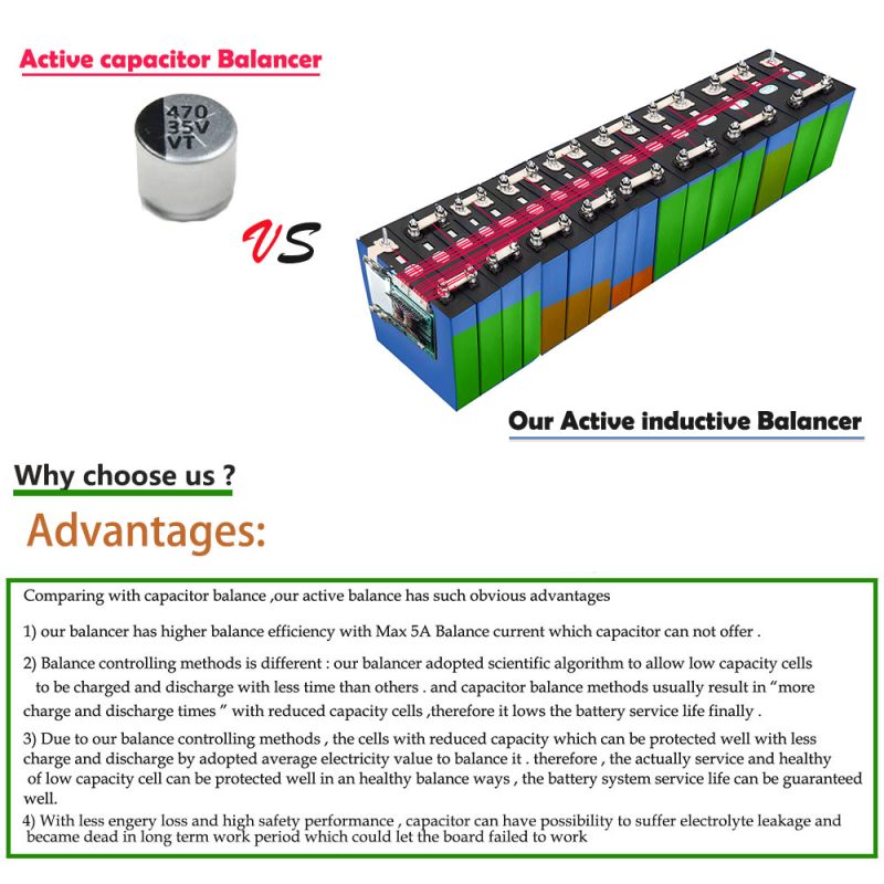 smart Bluetooth active balancer BMS wand Active balance bms for 36V 48V ...