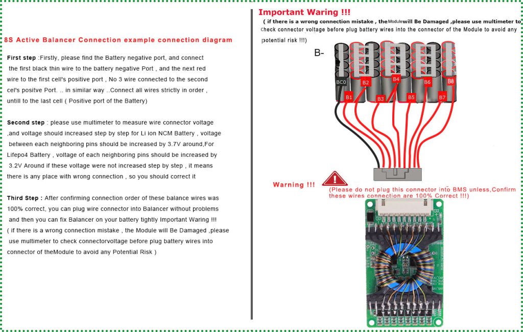 8S Lifepo4 Battery Balance Module and 24V Lifepo4 Battery Balancer ...